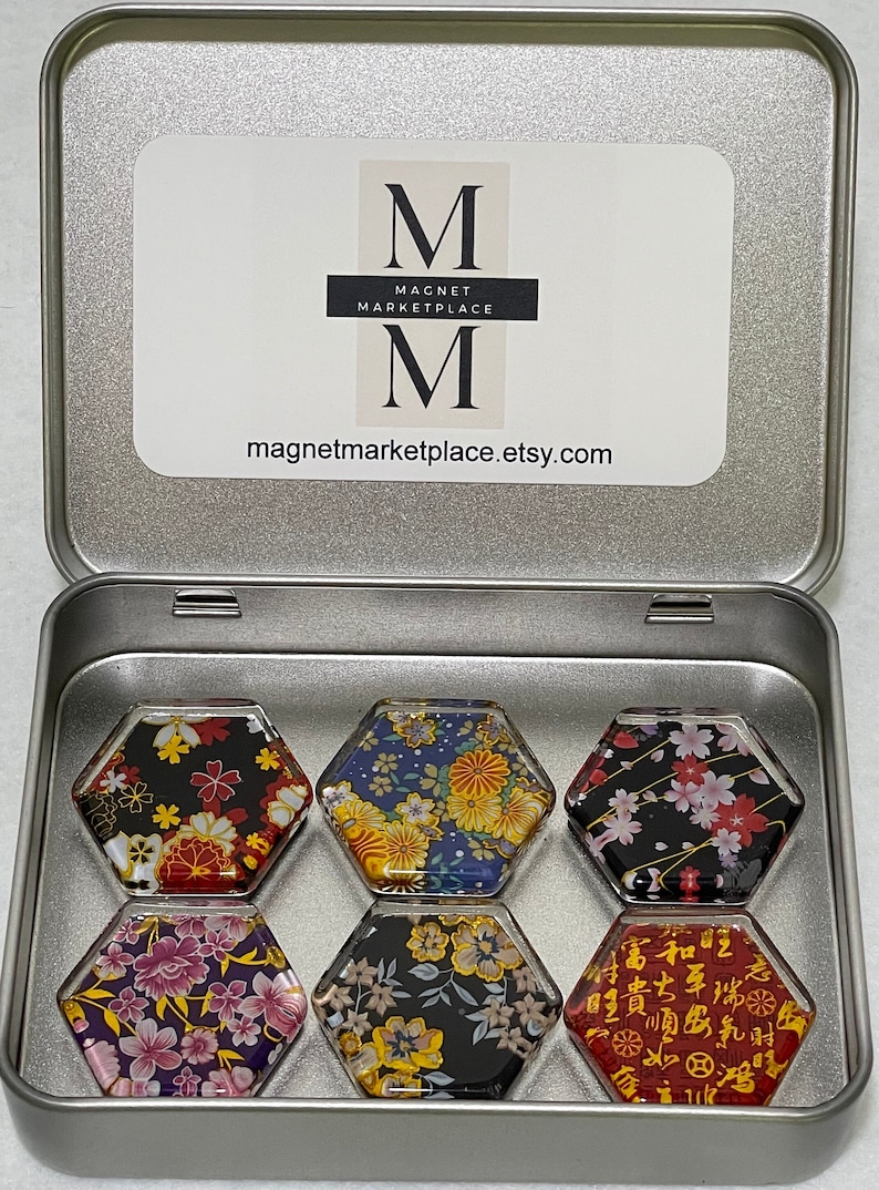 Asian Magnet Set Floral | Japanese Style Floral Magnets | Asian Floral ...