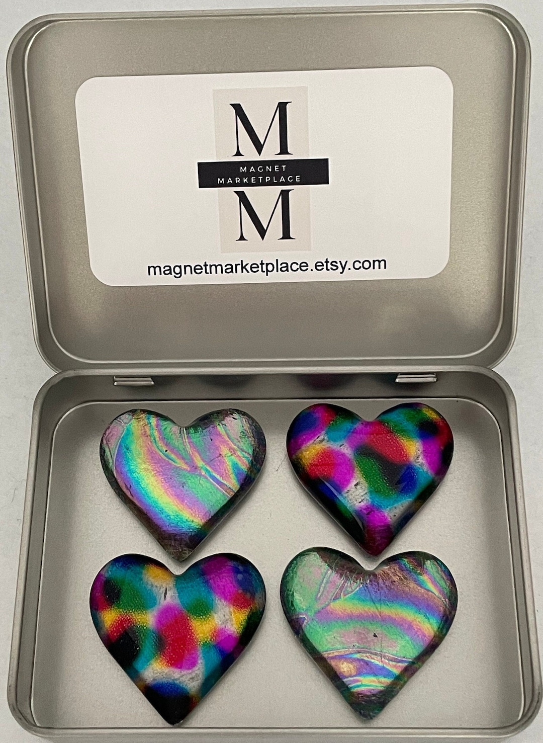 Holographic Magnets | Metallic Hearts Magnet Set | Giant Hearts Magnets ...