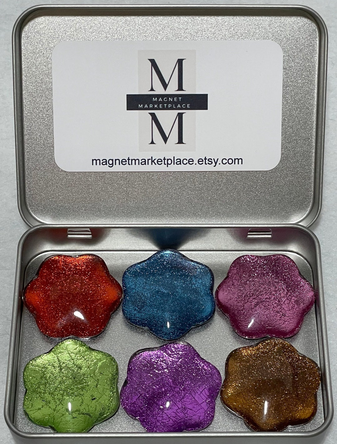 Flower Magnets | Metallic Magnet Set | Fridge Magnets Florals | Big ...