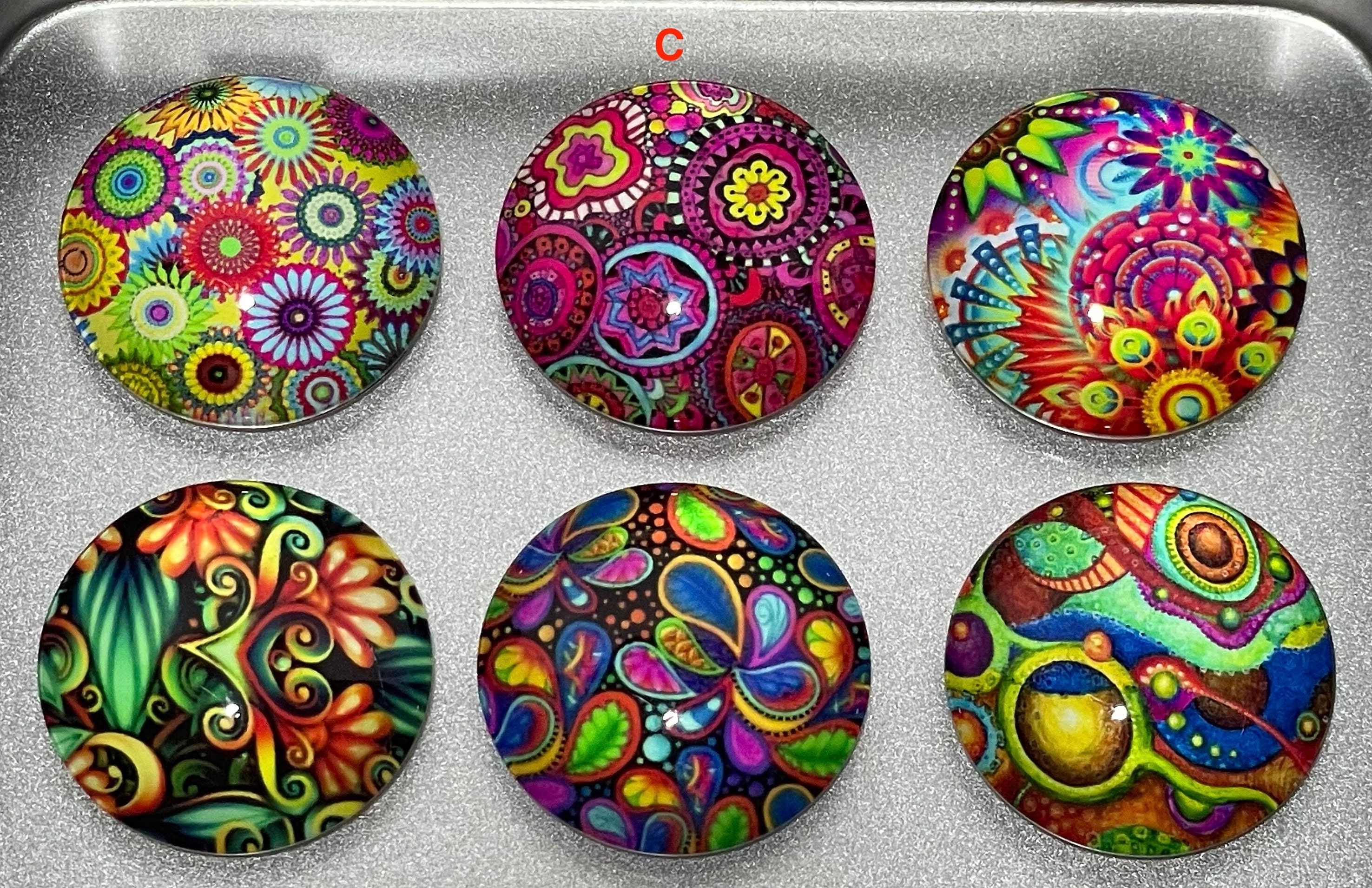 Round Floral Magnet Set | Kitchen Flower Magnets | Fridge Magnet Set ...