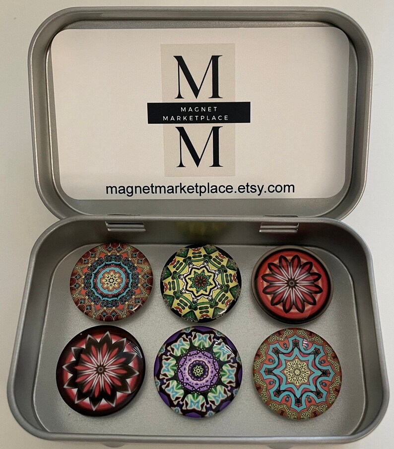 Mandala Decoration Magnets | Mandala Magnet Set | Fridge Magnets ...