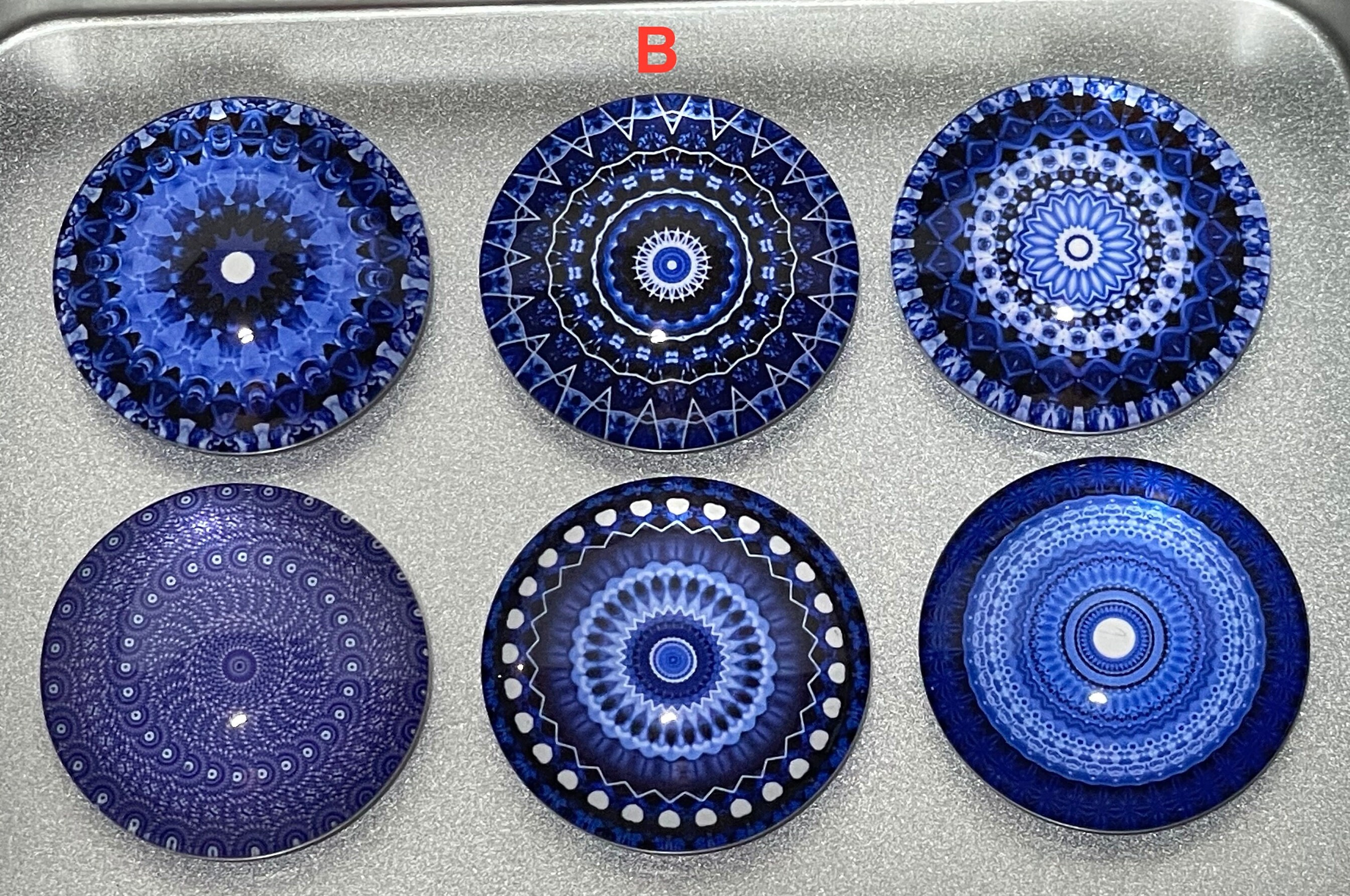 Mandala Art Magnets Mandala Decoration Magnets Blue/navy Mandalas ...