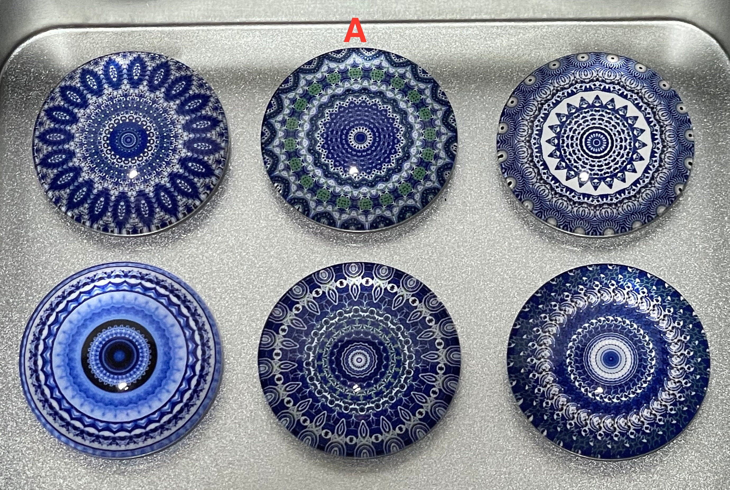 Mandala Art Magnets Mandala Decoration Magnets Blue/navy Mandalas ...