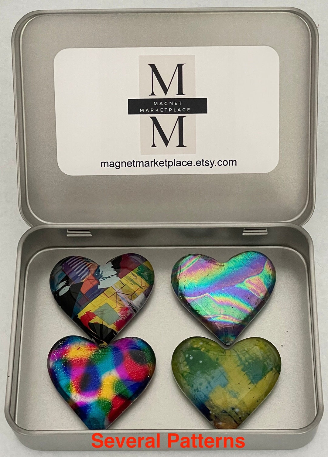 Funky Heart Magnet Set | Large Heart Magnets | Holographic Heart ...