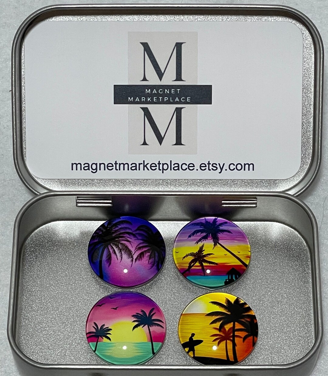 Tropical Sunset Magnets | Sunset Gift | Palm Tree and Sunset Gift ...