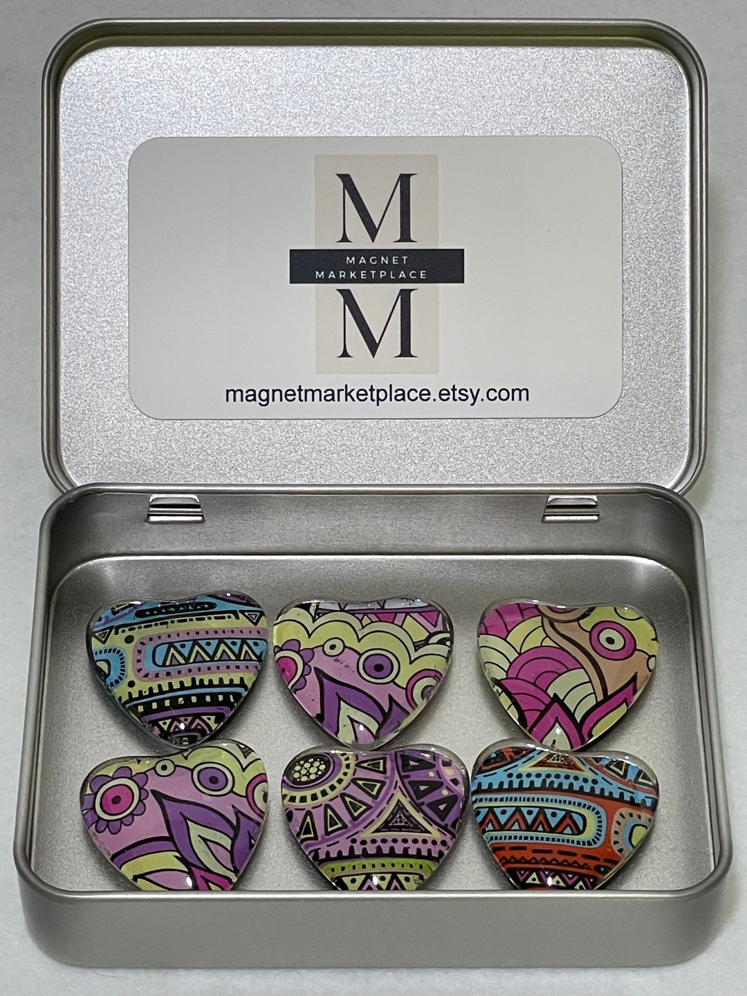 Refrigerator Magnets Hearts | Heart Glass Magnet Set | Magnet Set ...