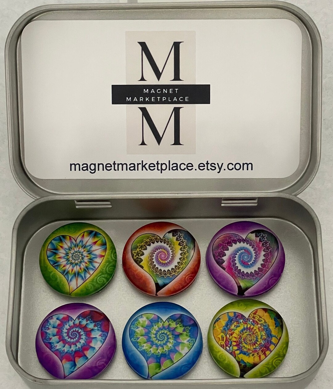 Tie Dye Heart Magnets | Heart Magnets | Tie Dye Gift | Heart Gift ...