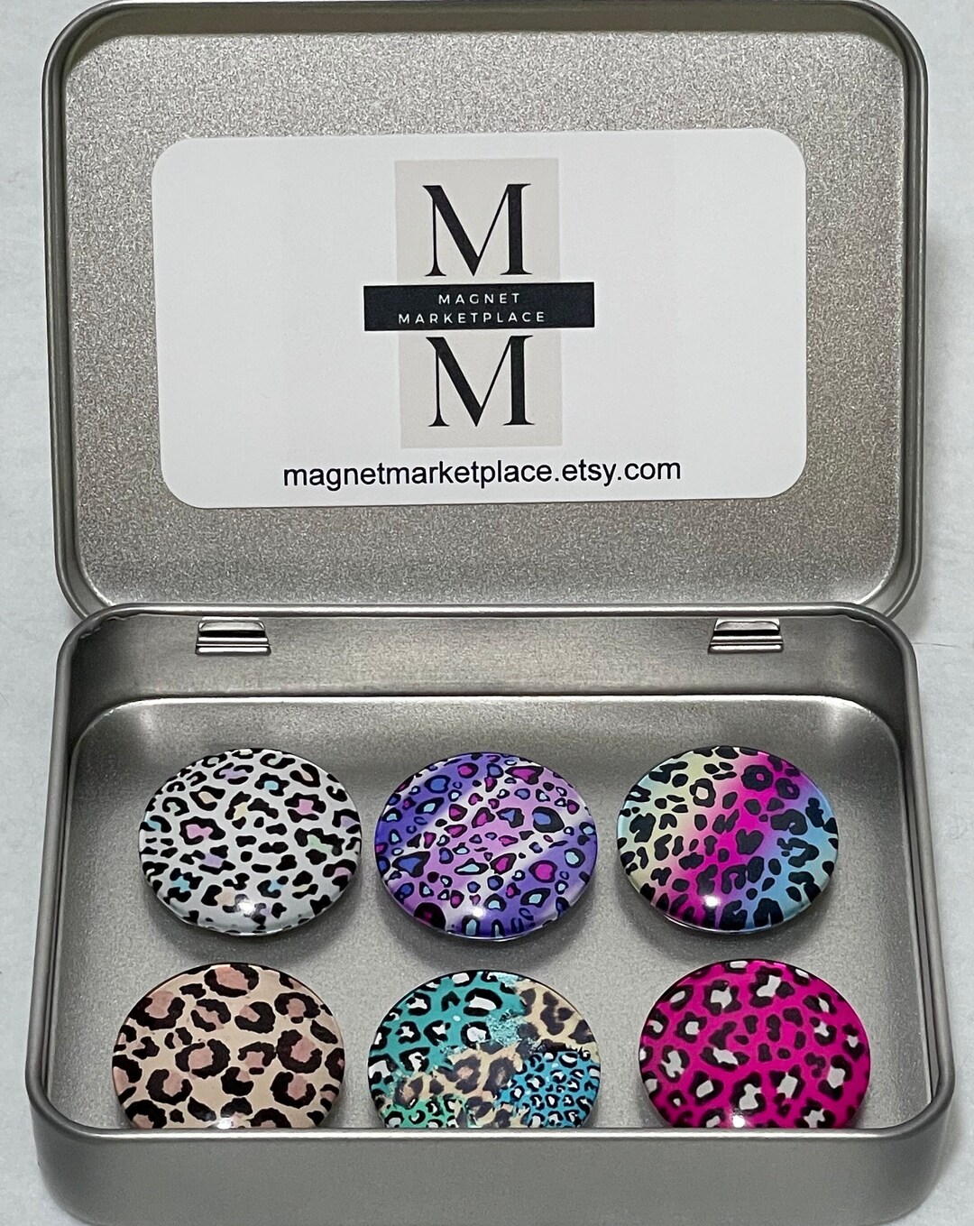 Unique Magnet Set | Leopard Print Magnet Set | Colorful Leopard Print ...