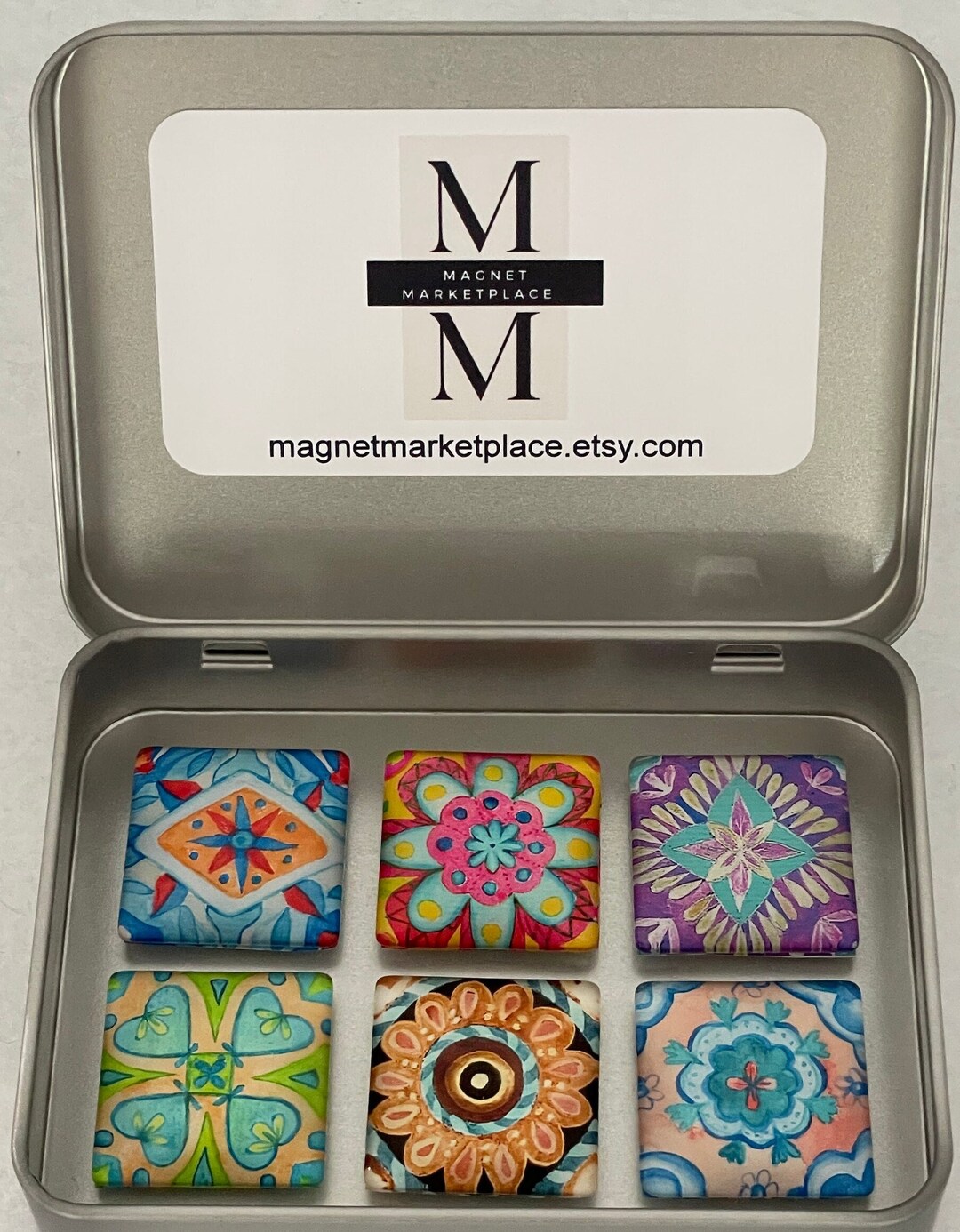 Mandala Decoration Magnets | Floral Magnet Set | Mandala Art Magnets ...