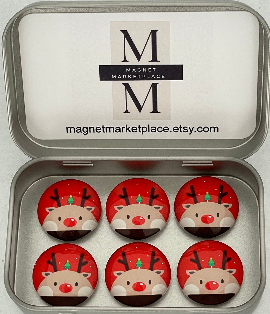 Reindeer Magnets | Cute Reindeer Magnets | Reindeer Faces Magnet Set ...