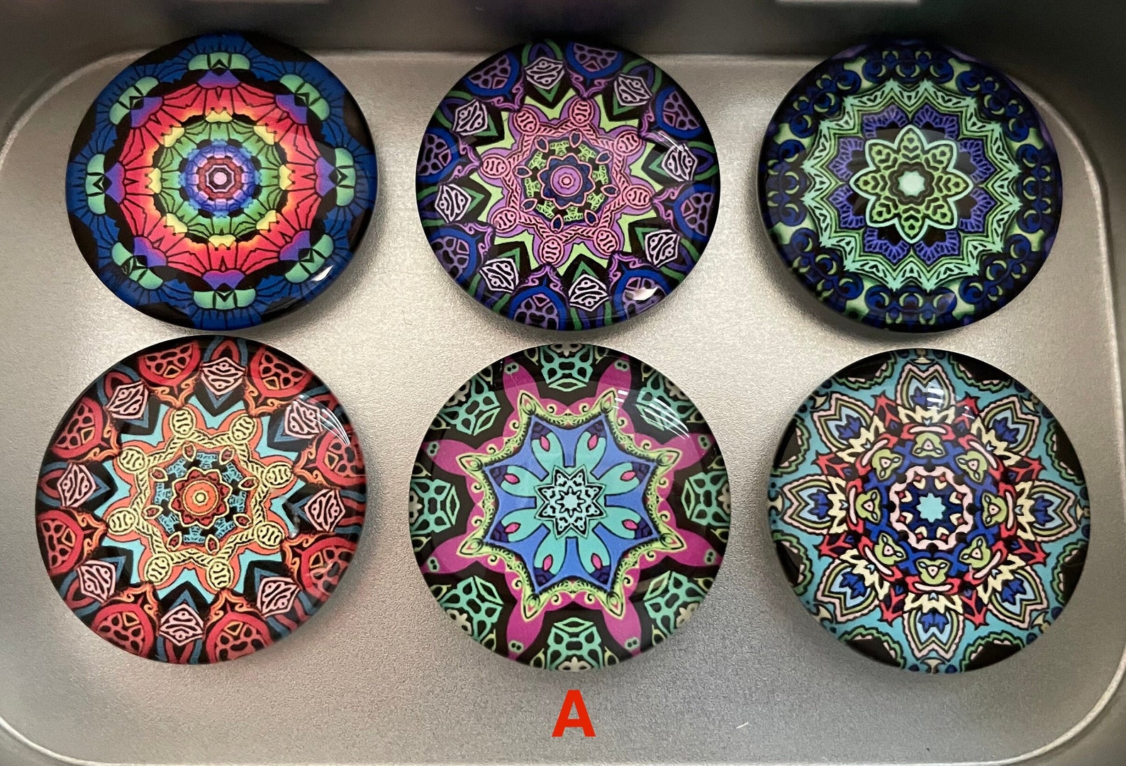 Mandala Decoration Magnets | Mandala Magnet Set | Fridge Magnets ...