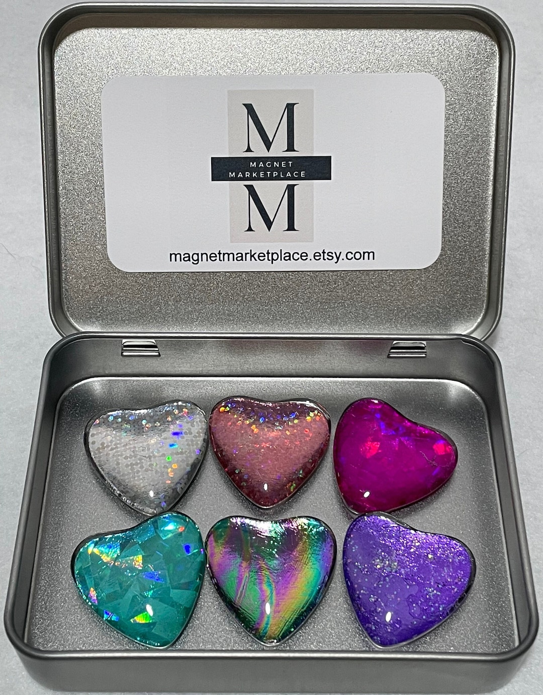 Heart Valentine Magnet Gift Set | Heart Magnets Assorted | Sparkly ...