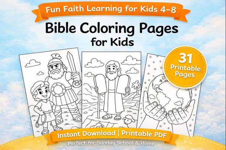 Bible Coloring Book for Kids | Christian Bible Stories Printable ...