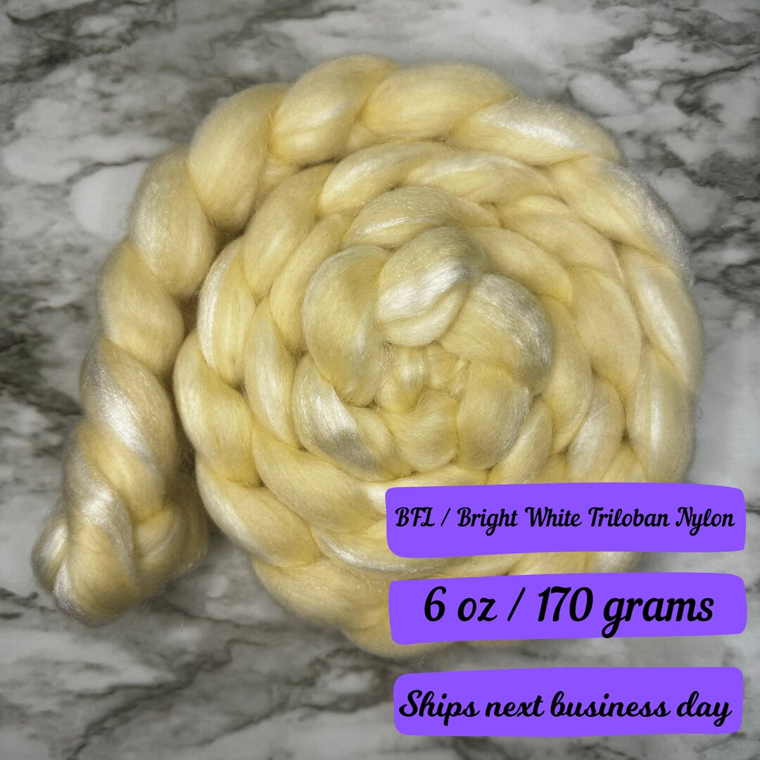 Shortbread BFL Triloban Nylon Blend Fiber Combed Top Spinning Yarn Wool ...