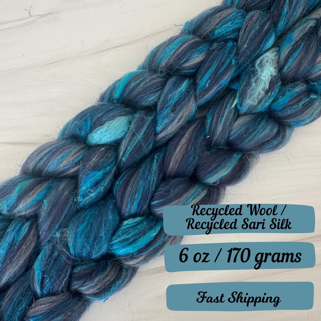 Droplet Multi Colored Recycled Wool Recycled Sari Silk Combed Top Fiber ...