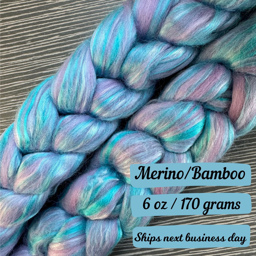 Lilac Sky Combed Top Merino Fiber Spinning Fiber Wool Roving Gift for ...