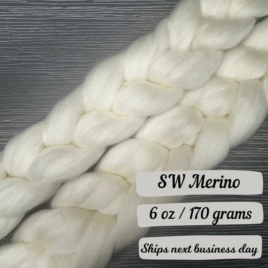 SW Merino Fiber Undyed 6oz Merino Wool for Spinning Fiber Natural Fiber ...