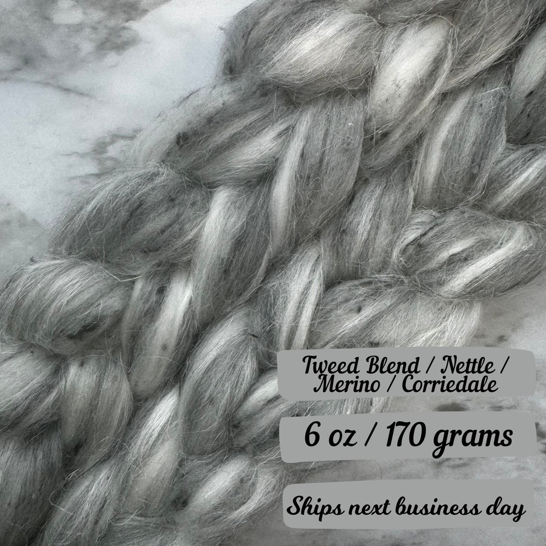 Snow Leopard Fiber Braid of Tweed Nettle Merino Corriedale Fibers ...