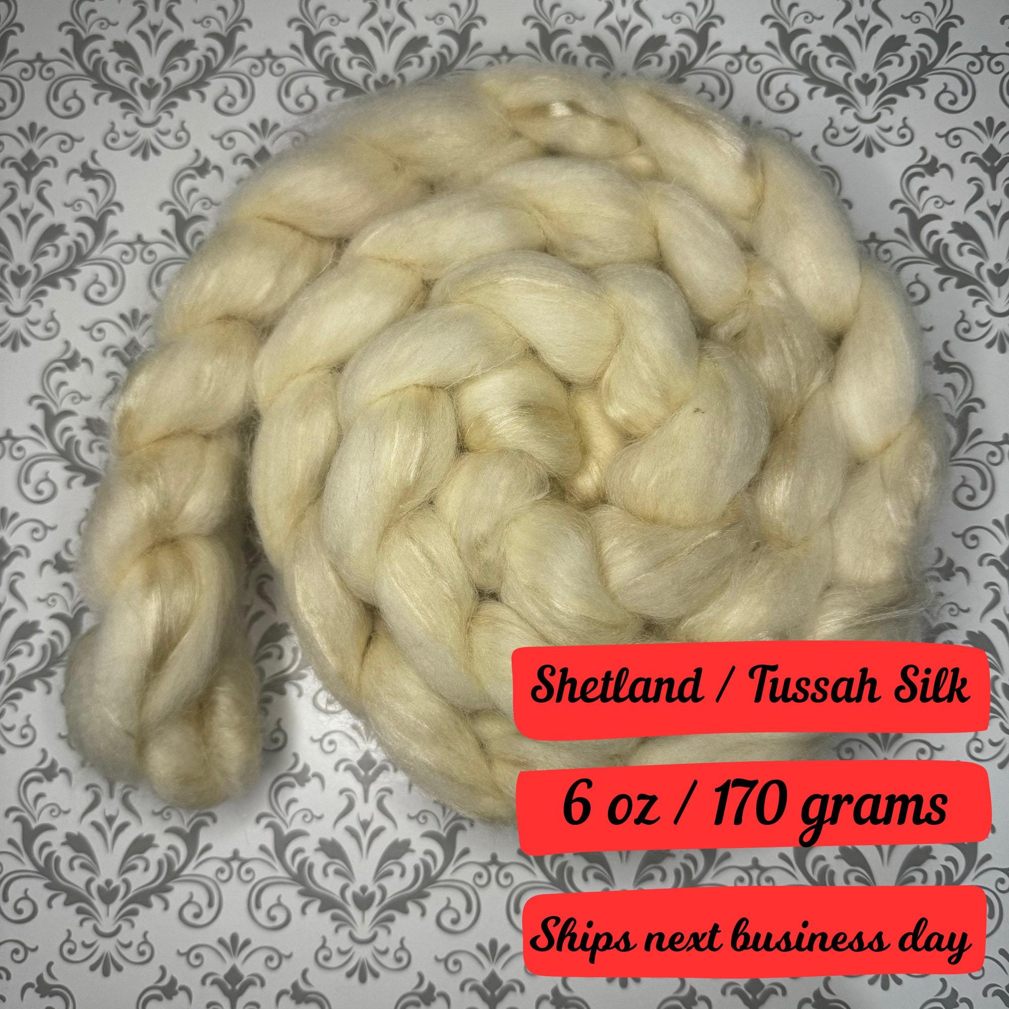 Souffle Shetland Tussah Silk Natural Blend Fiber Combed Top for ...