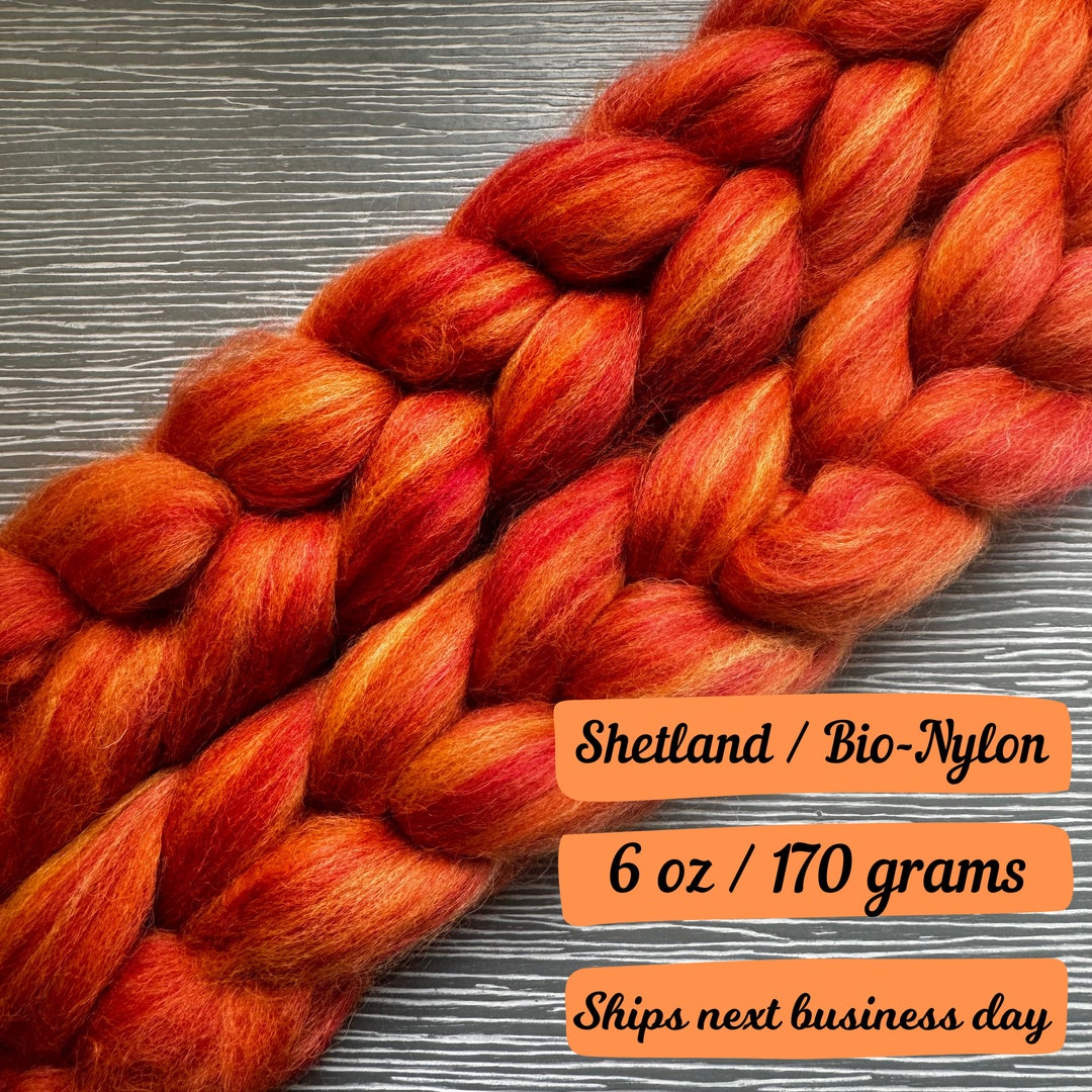 Dusty Brick Sox Fiber Braid Wool Shetland Fiber for Spinning Fiber ...
