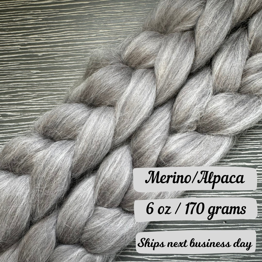 Soft Gray Combed Top Merino Fiber Spinning Fiber Wool Roving Gift for ...