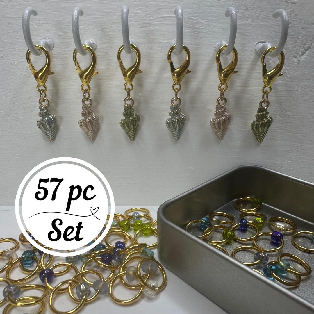 Seashell Stitch Markers Snag Less Stitch Markers Gift for Knitter Gift ...