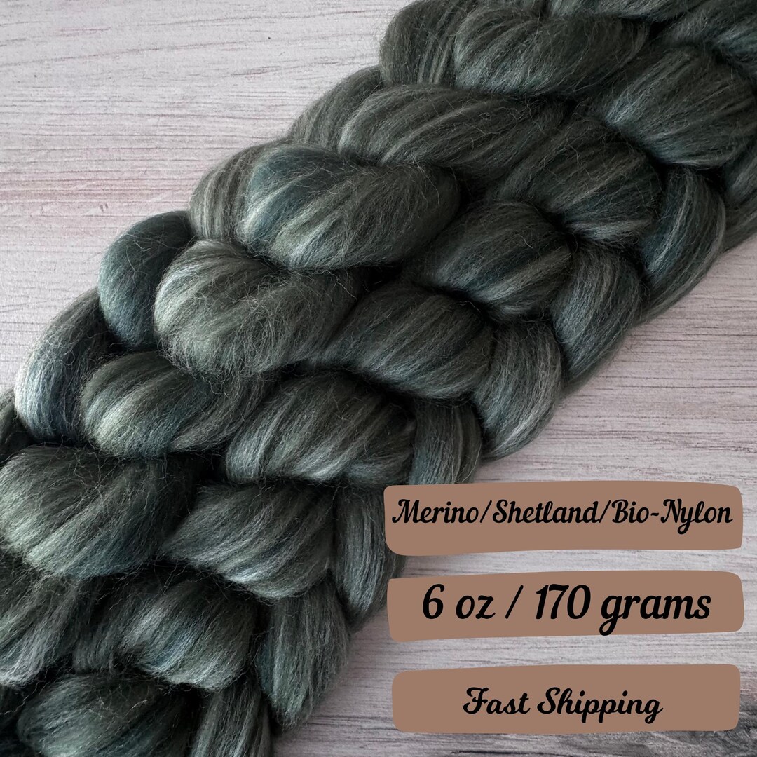 Lunar Ash Merino Shetland Bio Nylon Sock Blend Dyed Combed Top Fiber ...
