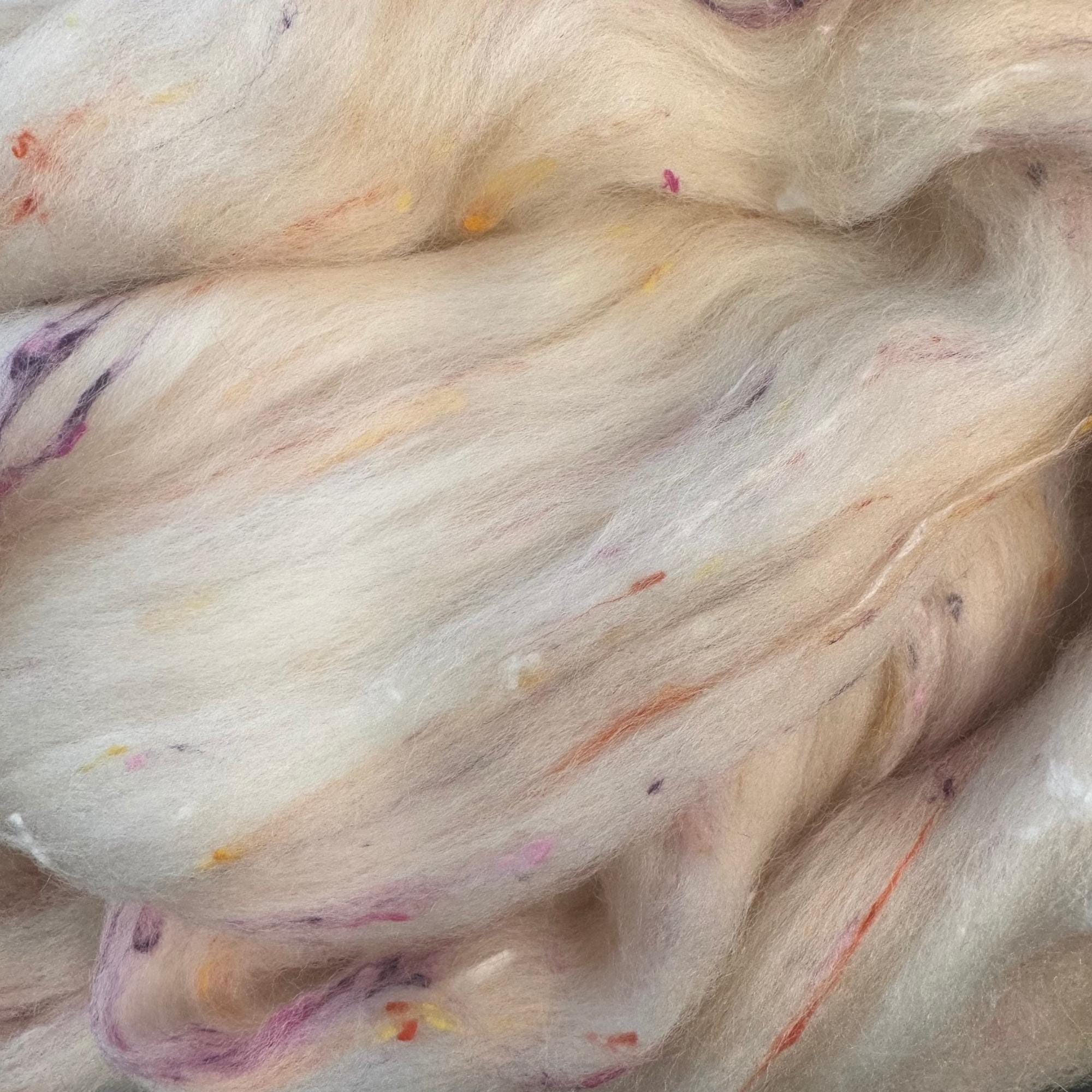 Rhubarb Crumble Polwarth Wool Viscose Tweed Blend Dyed Combed Top Fiber ...