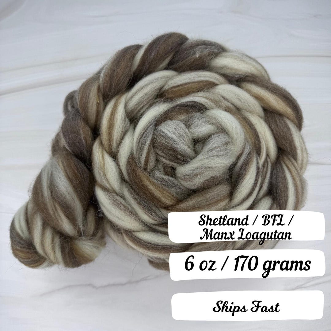 British Sheep Blend Shetland BFL Manx Loagutan Blend Fiber Natural ...