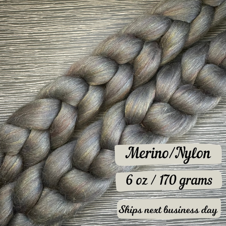 Glitzy Granite Merino Fiber Braid for Spinning Nylon Fiber for Spinner ...