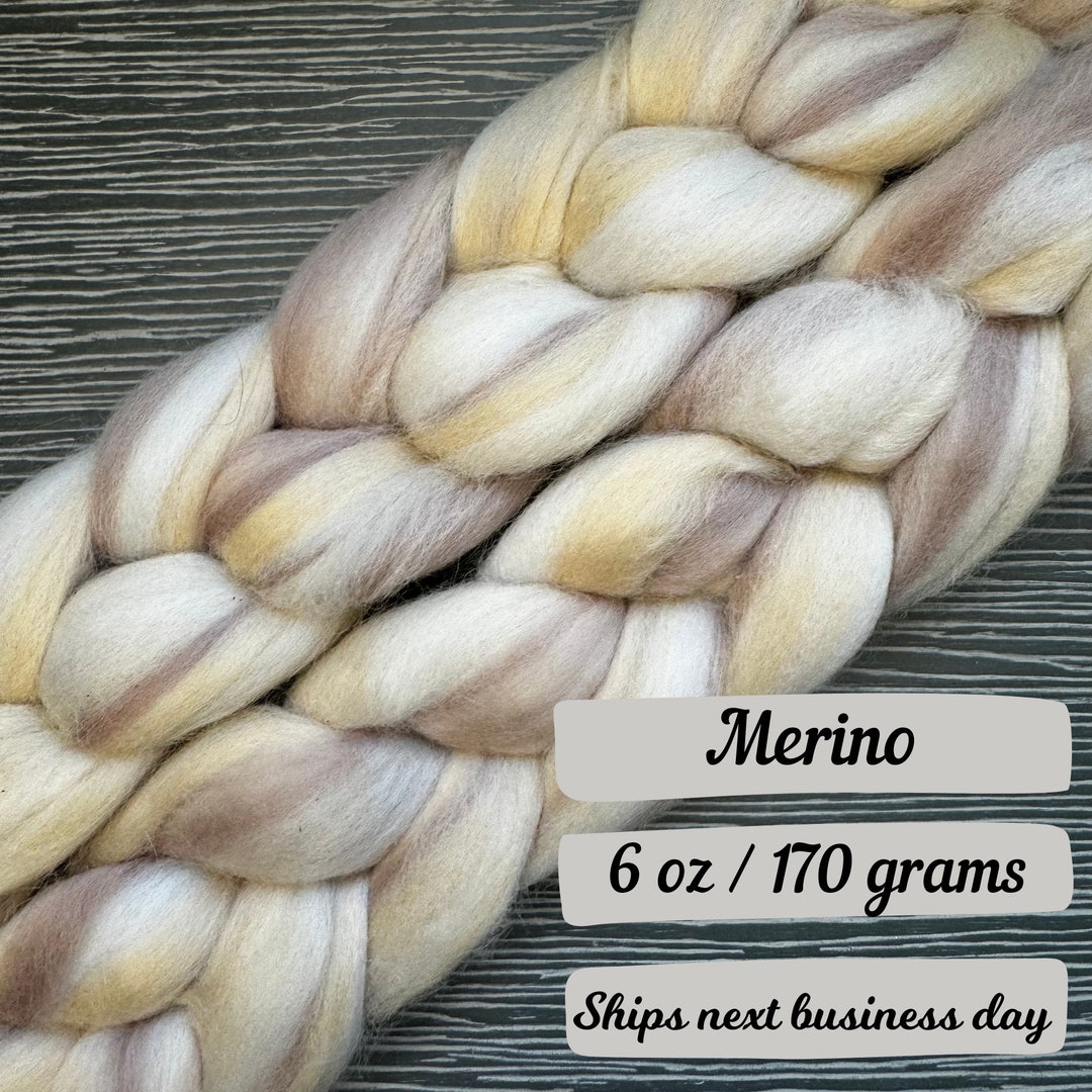 Cream Custom Blend Combed Top Merino Fiber Spinning Fiber Wool Roving ...