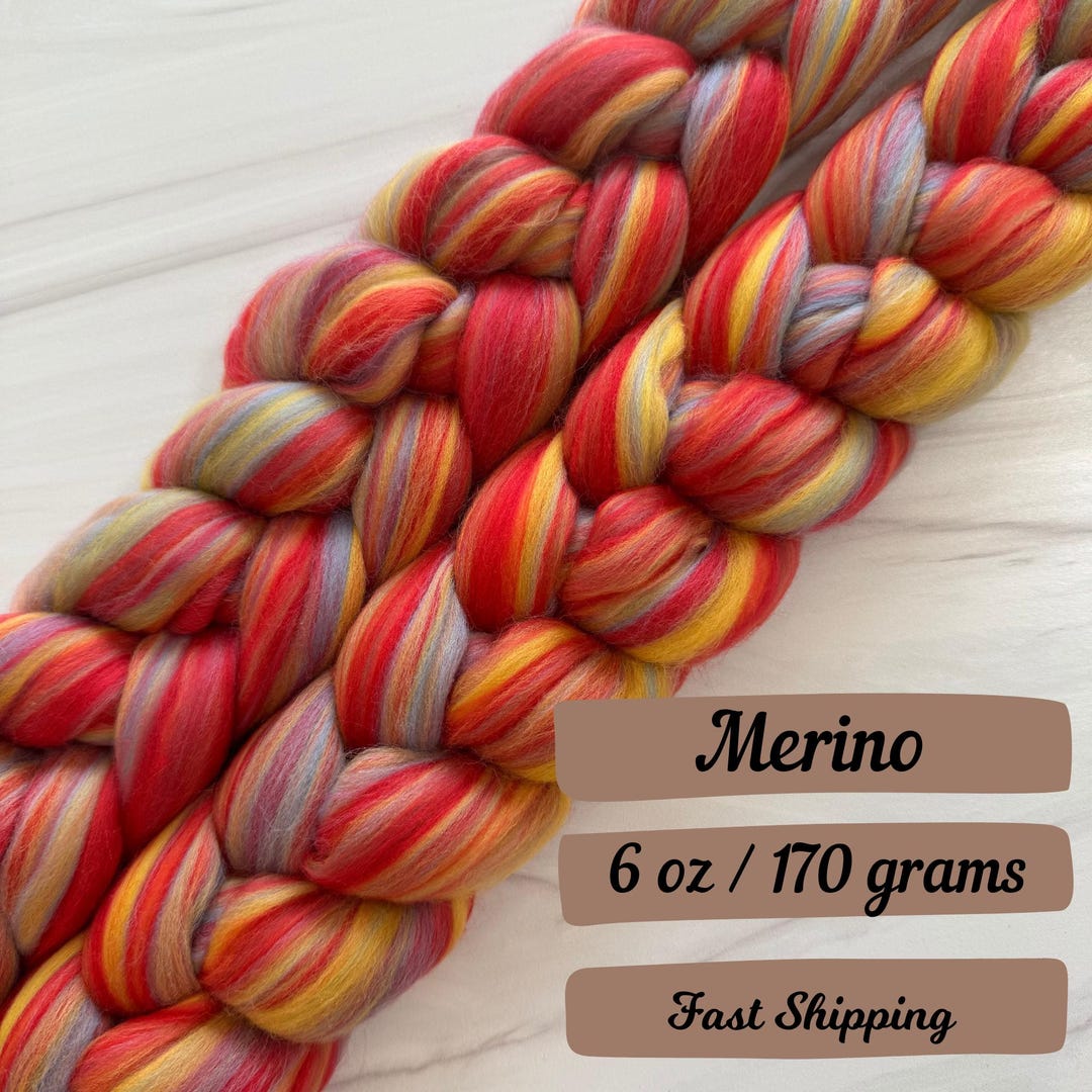 Sunset Multi Colored Merino Combed Top Ashland Bay Fiber for Spinning ...
