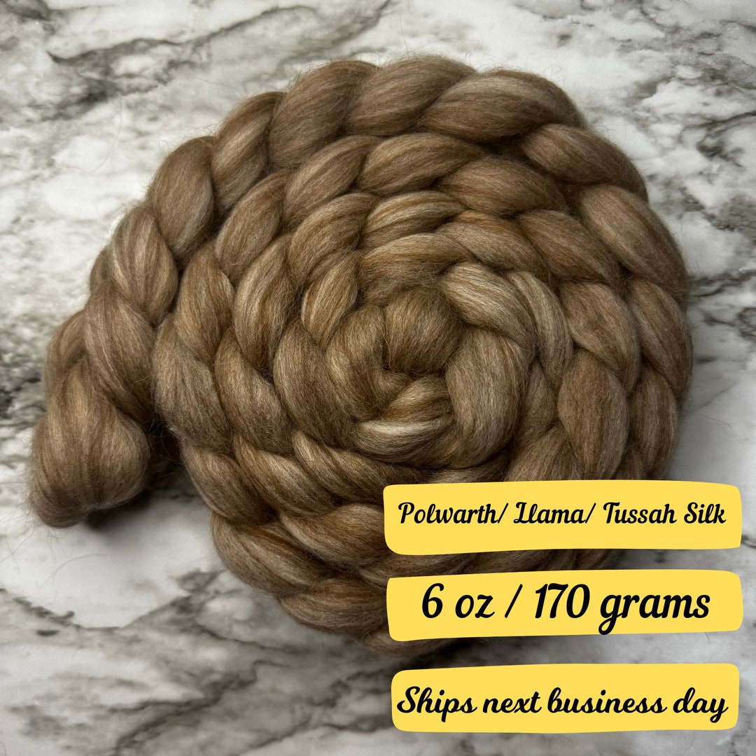 Vanilla Slice Polwarth Llama Tussah Silk Blend Fiber Combed Top for ...