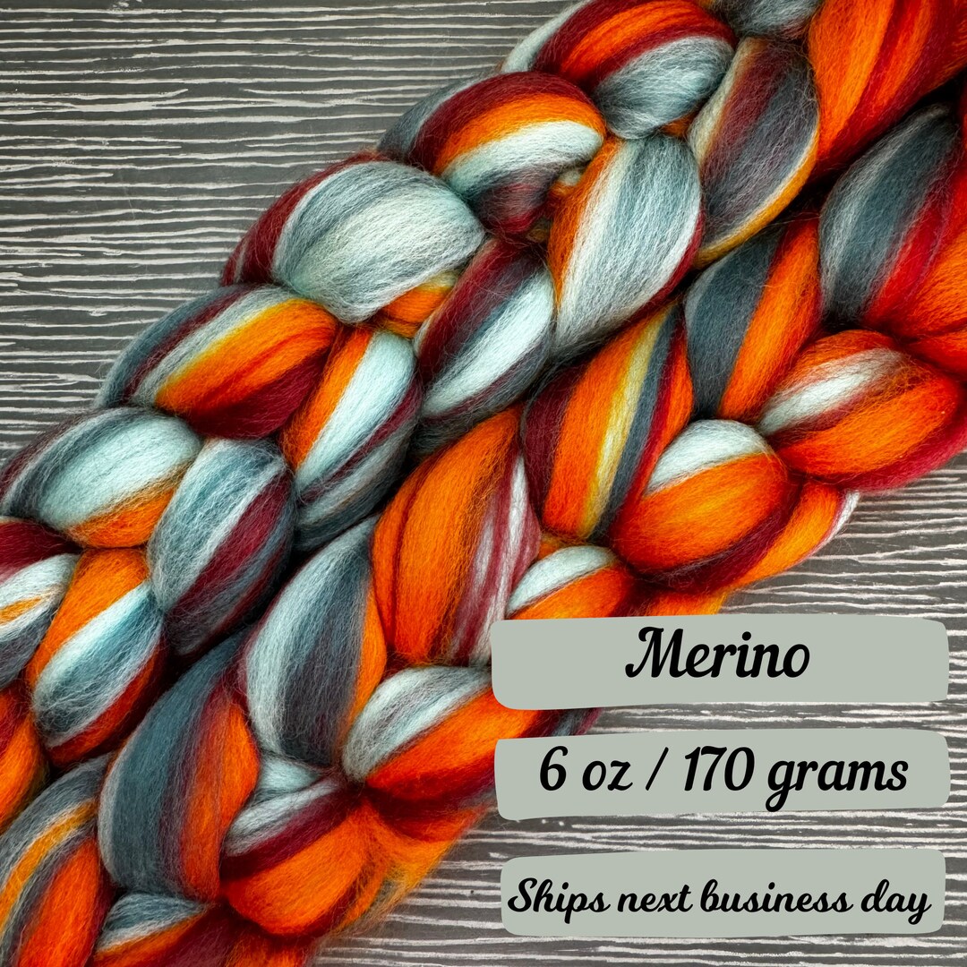 Beach Bonfire Combed Top Merino Fiber Spinning Fiber Wool Roving Gift ...