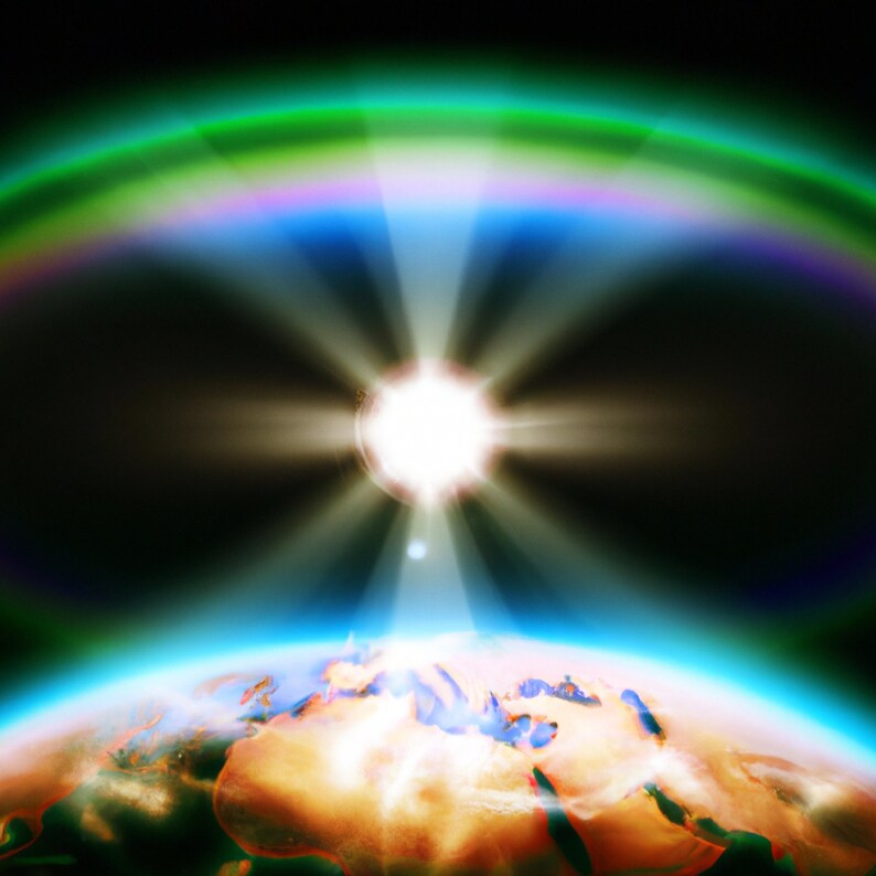 Digital Art of Divine Light and Energy Shining Over the Earth With Love ...