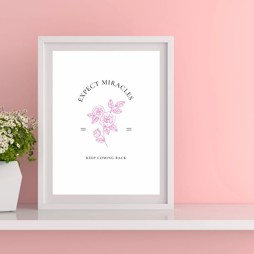 Therapy Office Wall Art | Expect Miracles | Office Decor | Sobriety ...