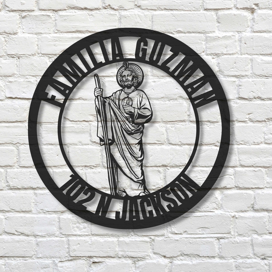 San Judas Address Metal Sign, Personalized Address Sign, Yard Address ...