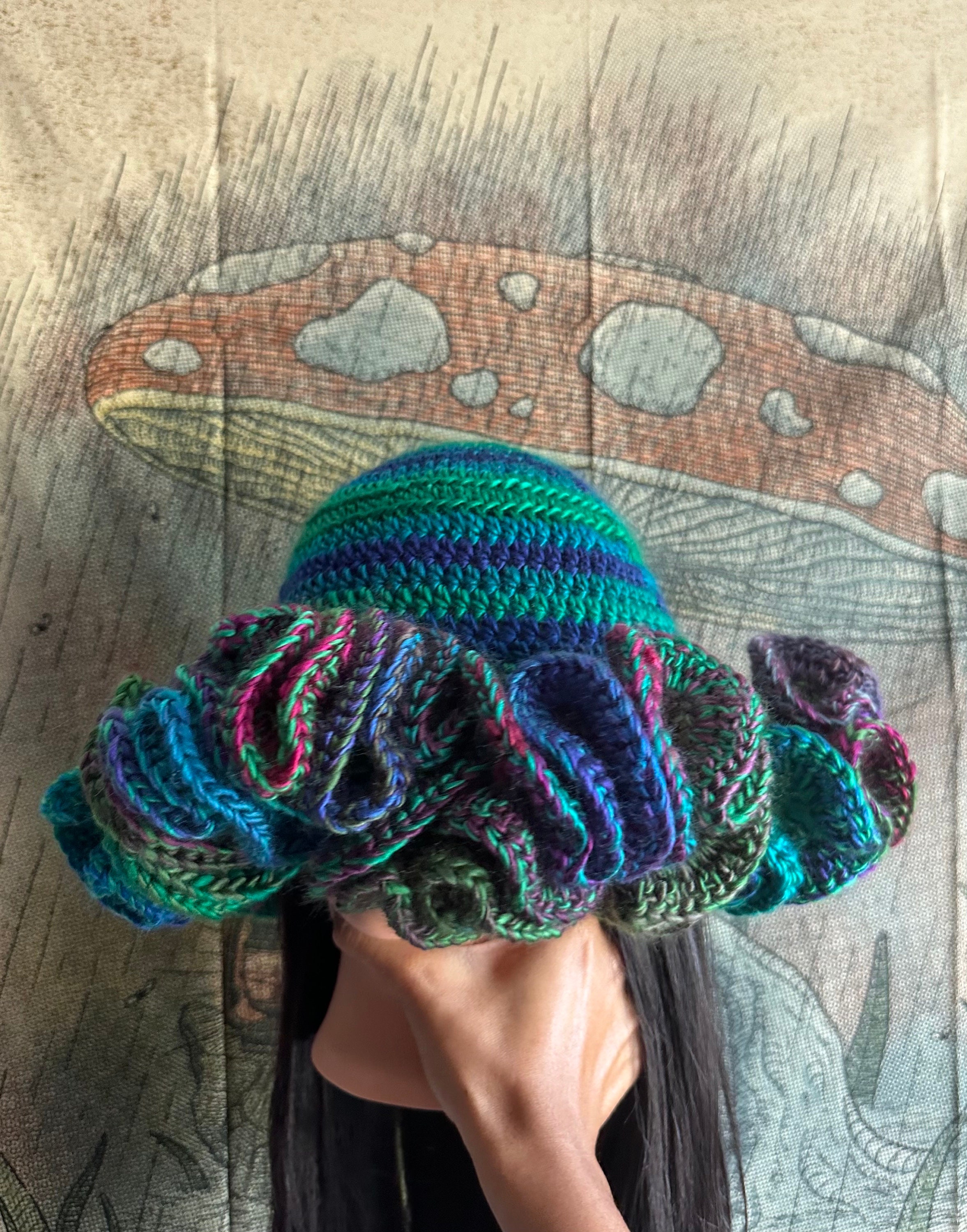 Cream to Brown Ombré Big Ruffle Handmade Crochet Bucket Hat - Etsy