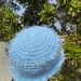 Baby Blue Handmade Crochet Bucket Hat With Fluffy Brim - Etsy