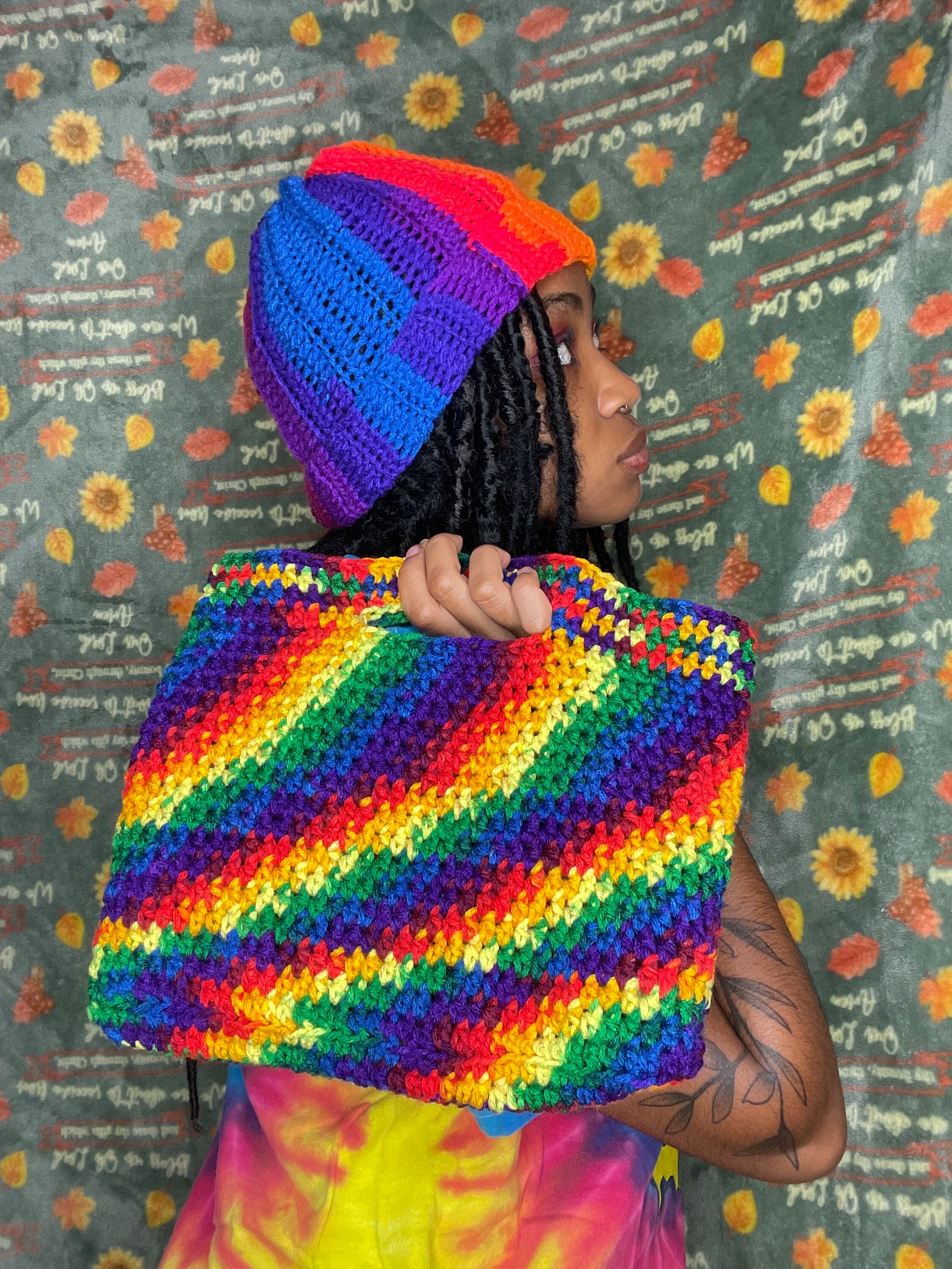 Rainbow Handmade Crochet Hand Bag - Etsy
