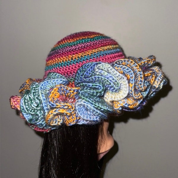 Ruffle Flower Hat - Etsy