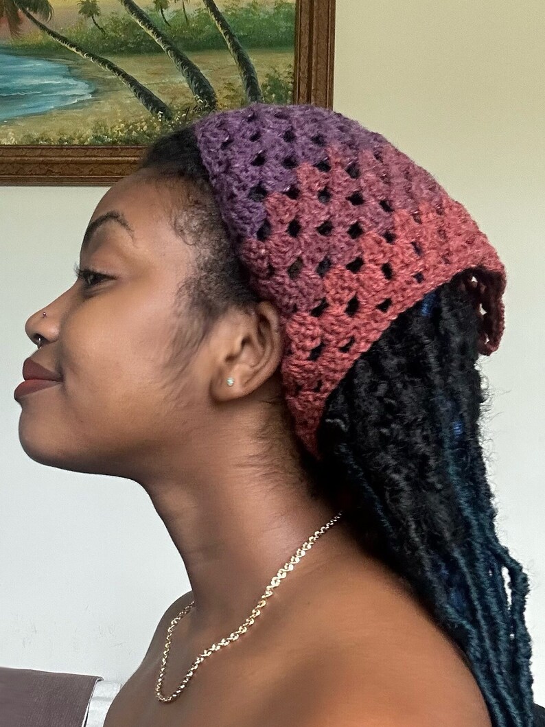 Green & Cream Ombré Handmade Crochet Head Scarf Bandana - Etsy