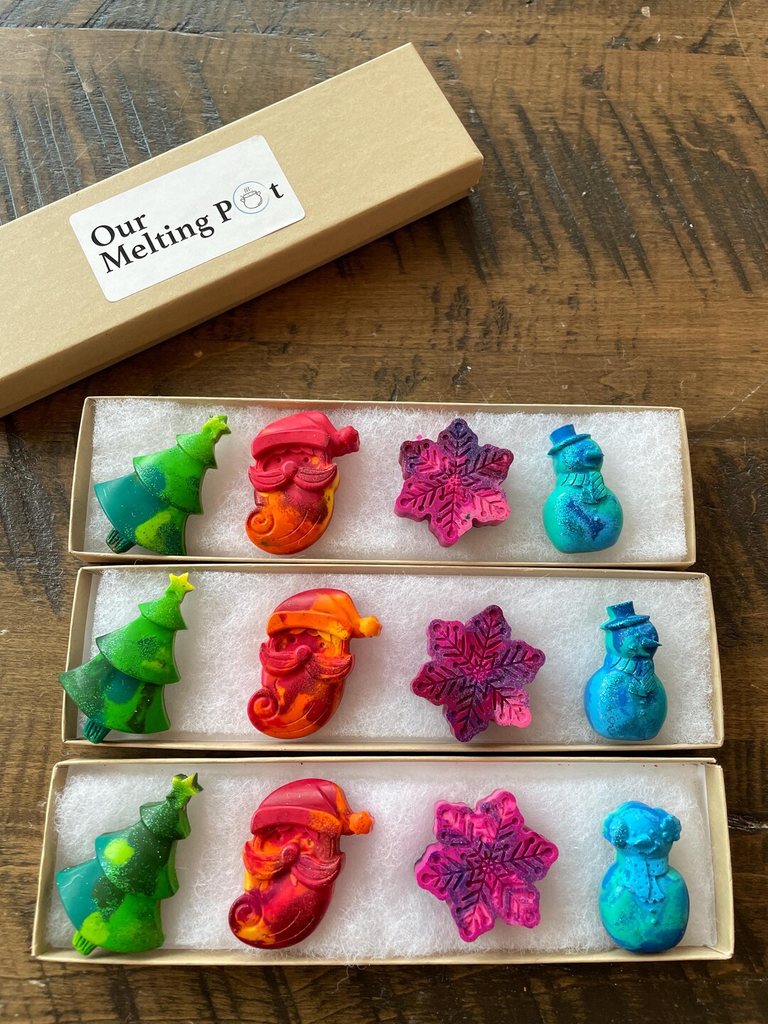 Set of 4 Christmas-themed Crayons Gifts for Kids/toddlers Birthdays ...