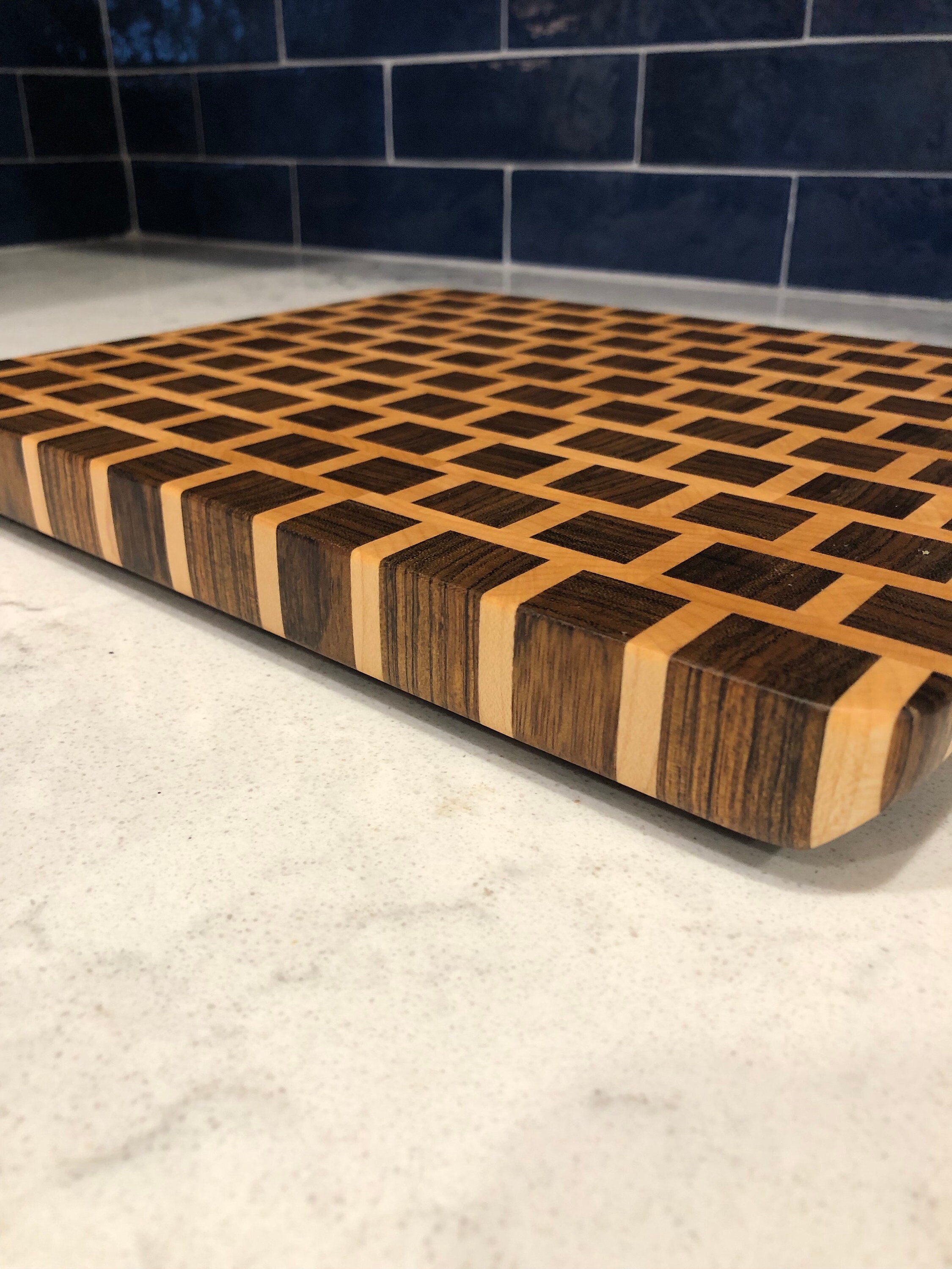 Small End Grain Brick Pattern Cutting Board - Etsy