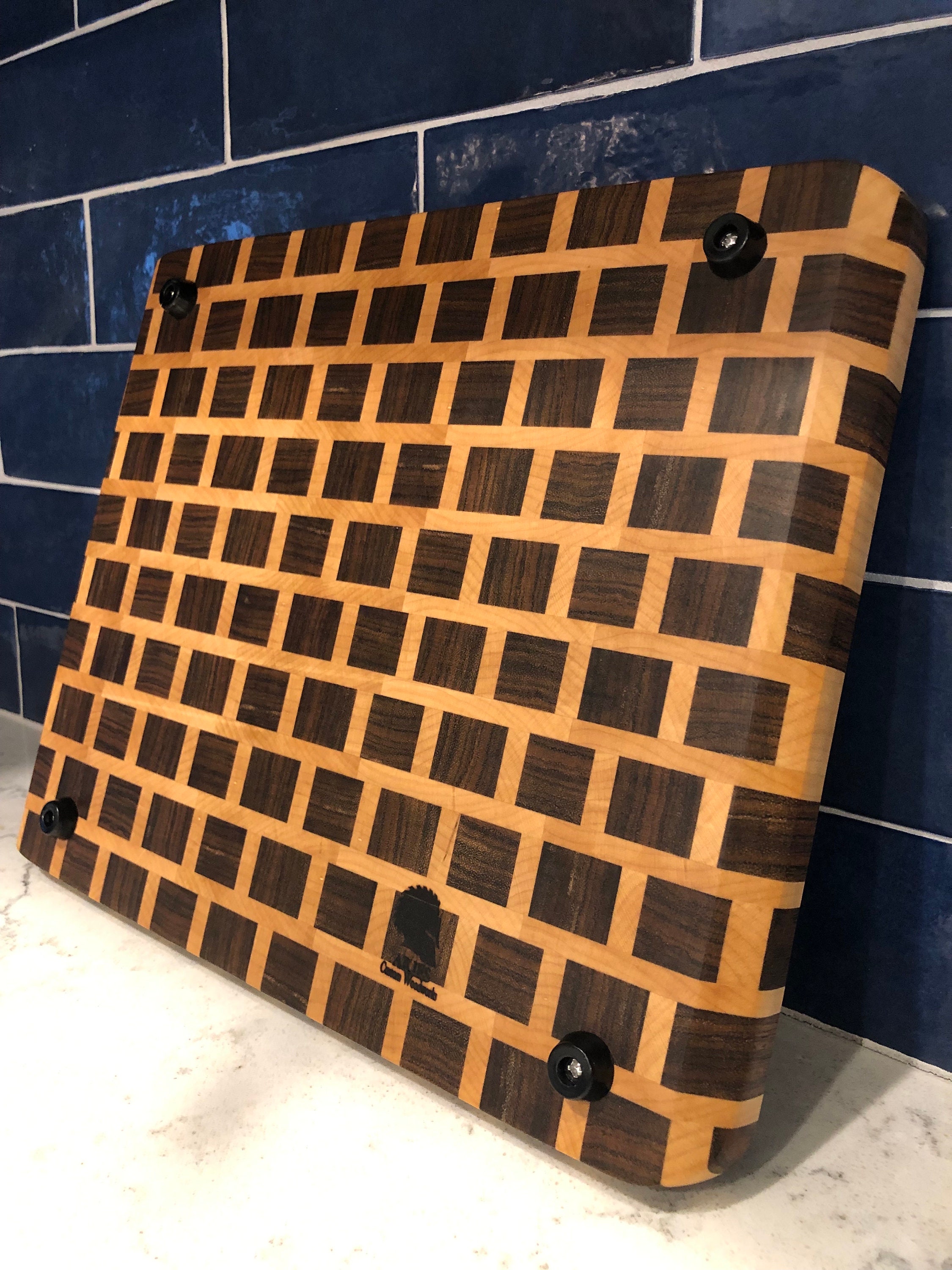 Small End Grain Brick Pattern Cutting Board - Etsy
