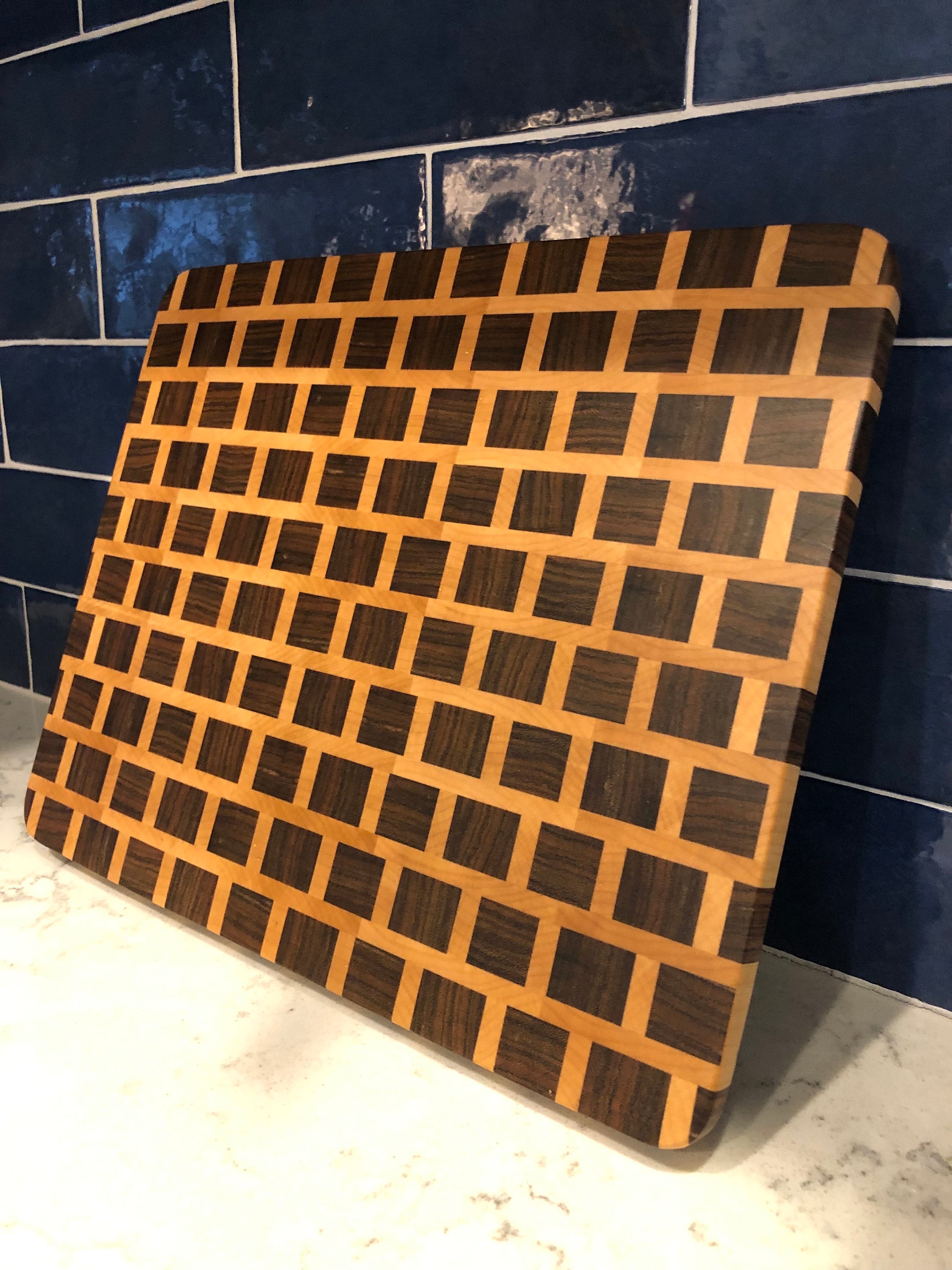 Small End Grain Brick Pattern Cutting Board - Etsy