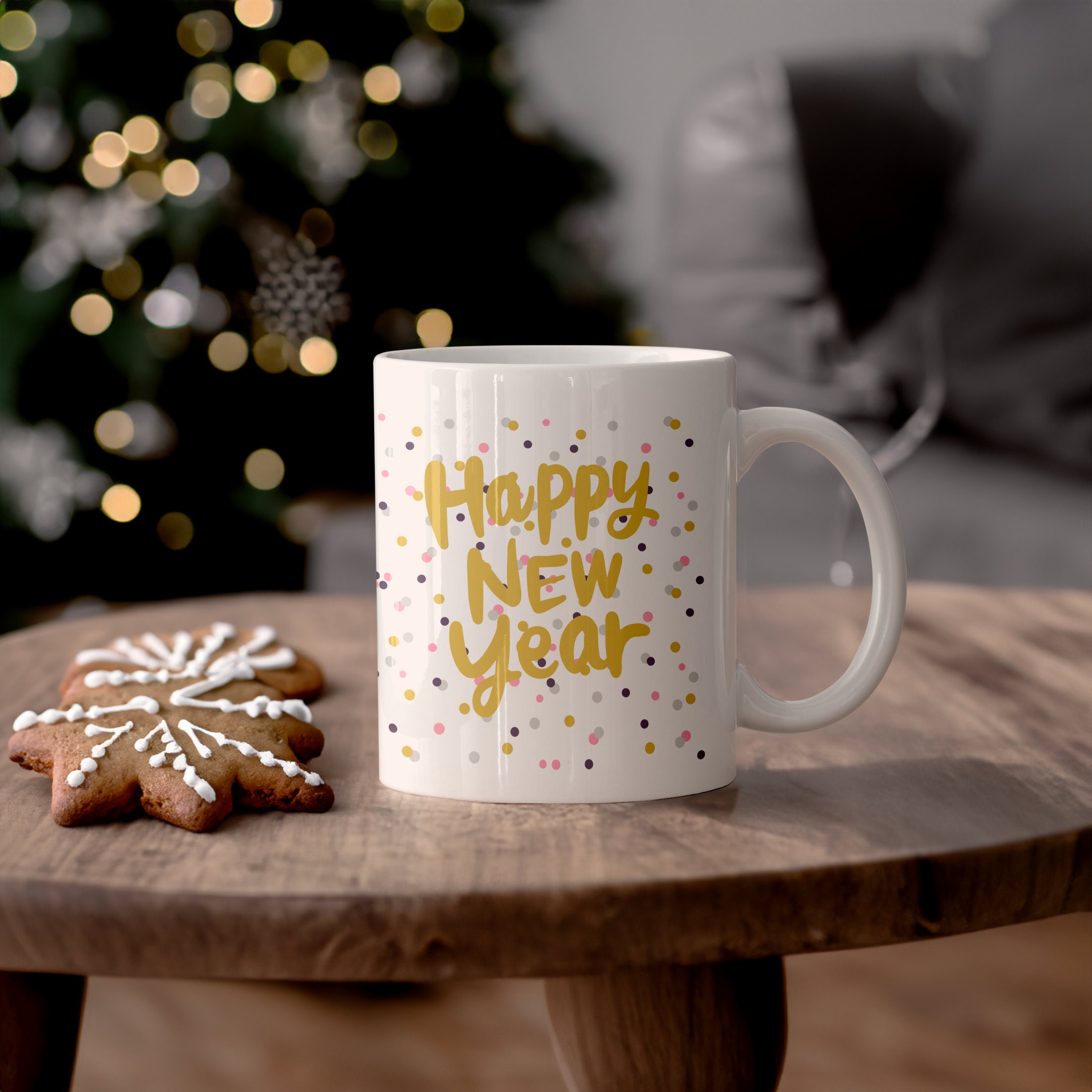 New Years Dots Mug, New Years Mug, New Years Eve Mug, 2024 Mug, Happy ...