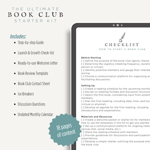Ultimate Book Club Starter Kit | Digital and Printable Kit | Book Lover ...