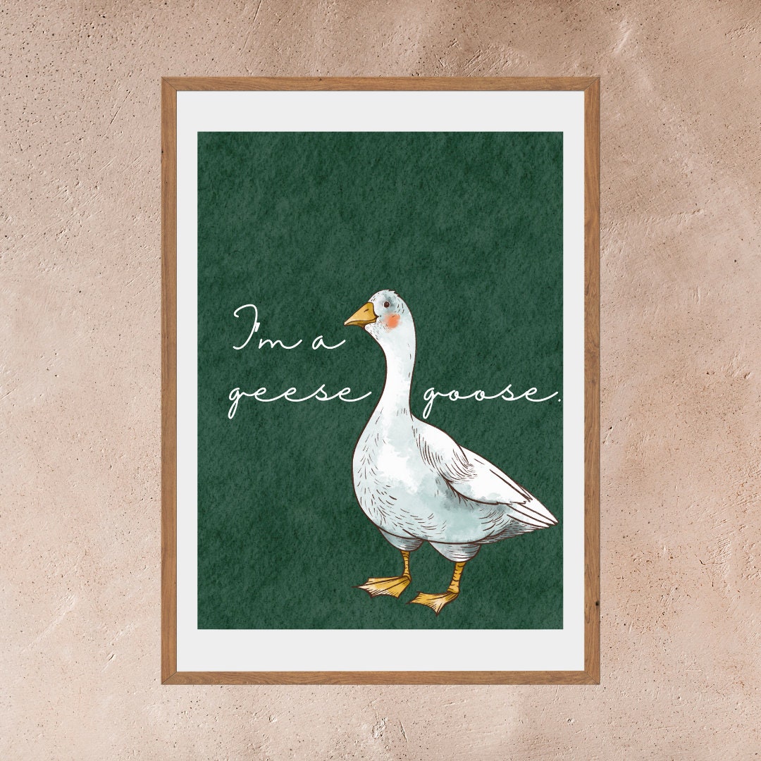 Geese Goose Wall Art | Quirky Digital Art | Cottagecore Decor ...