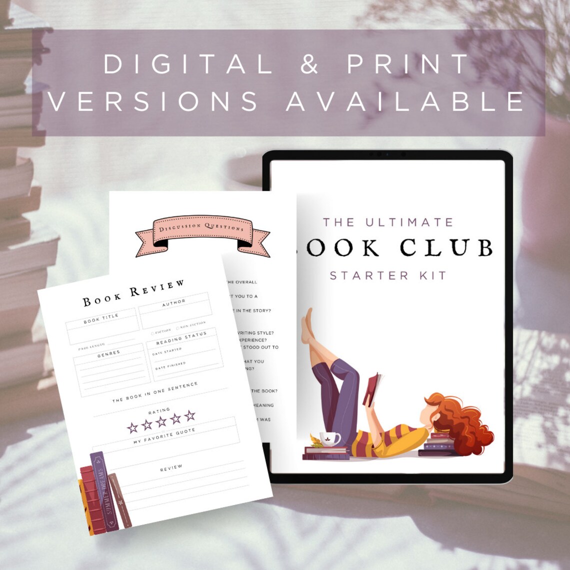 Ultimate Book Club Starter Kit | Digital and Printable Kit | Book Lover ...